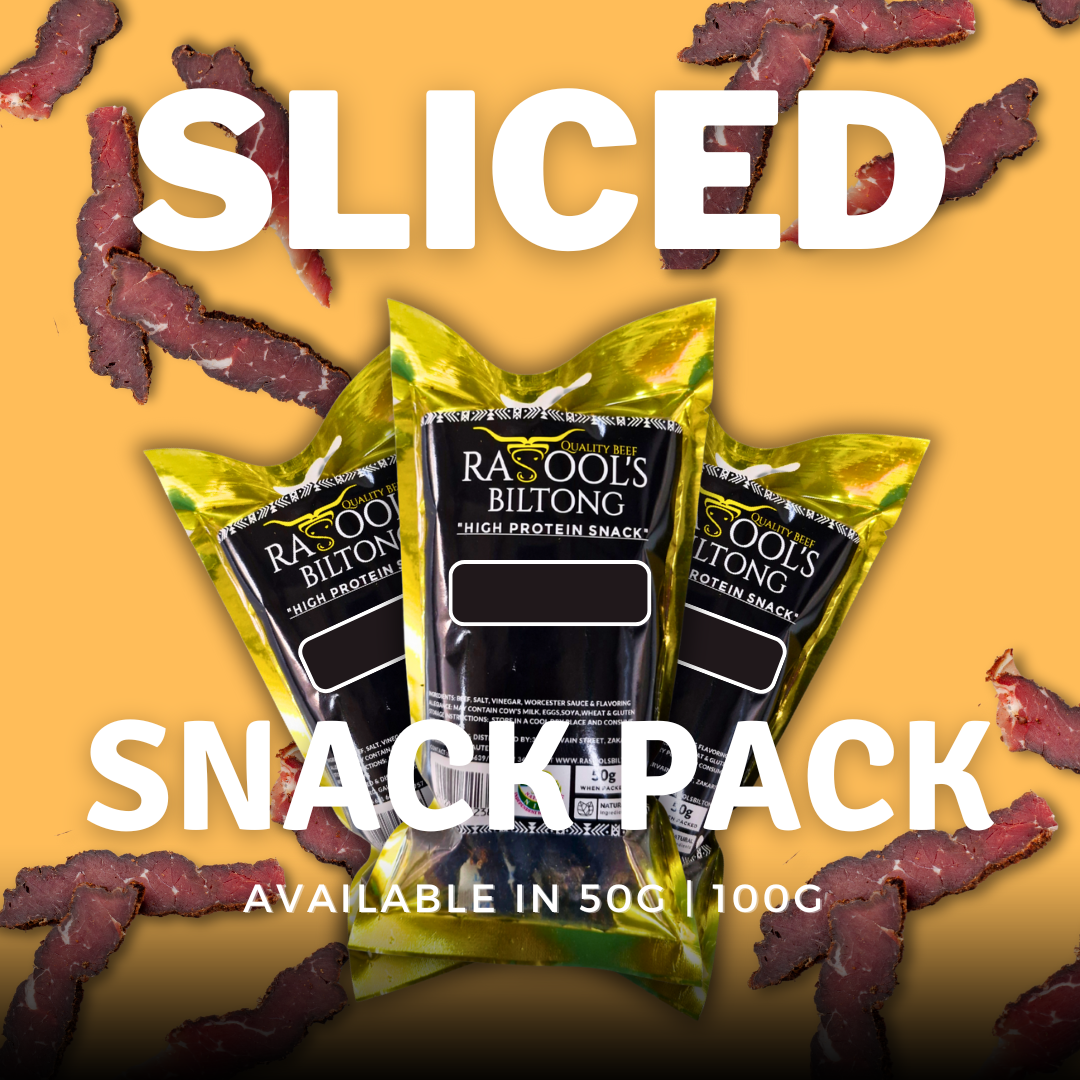 Snack pack's Sliced Beef Biltong – Rasool's Biltong